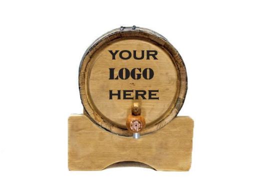 Oak Barrel - 34 oz (1 liter) Galvanized Steel Hoop
