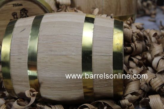 Oak Barrel - 34 oz (1 liter) Brass Hoop