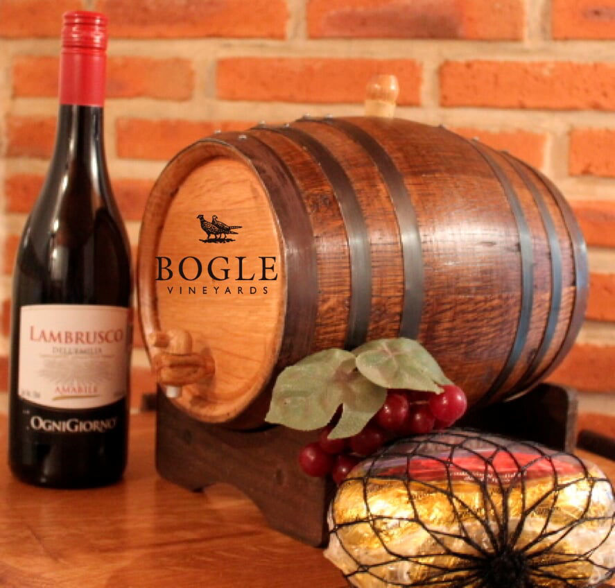 Dark Stain Oak Barrel with Black Hoops