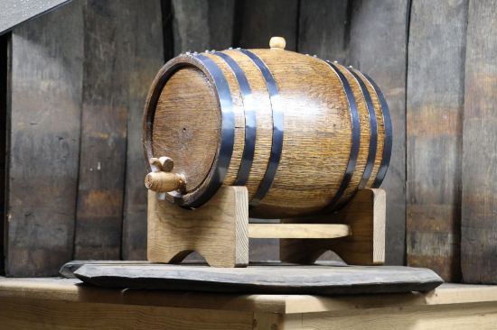 Dark Stain Oak Barrel with Black Hoops