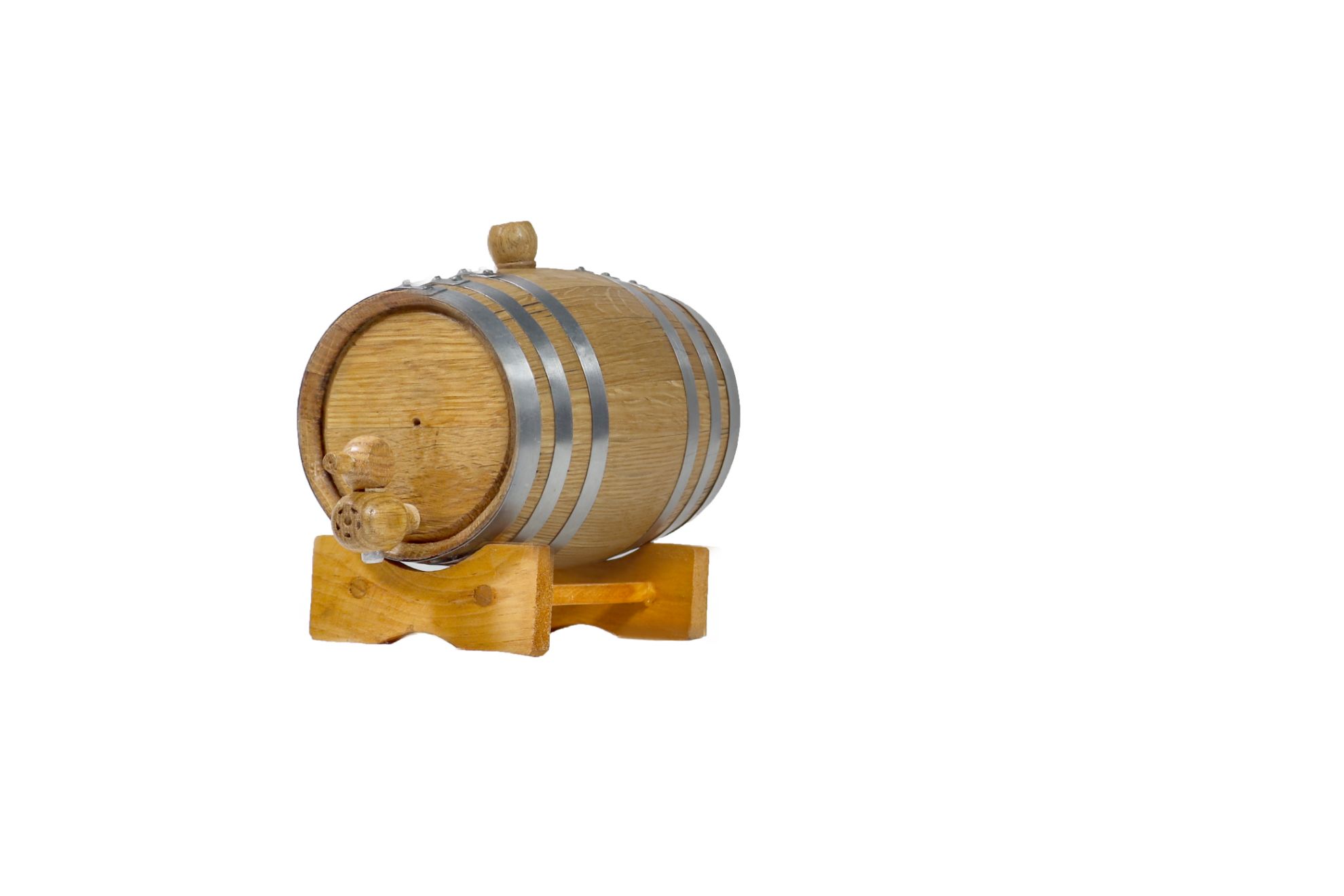 Oak Barrel - 34 oz (1 liter) Galvanized Steel Hoop