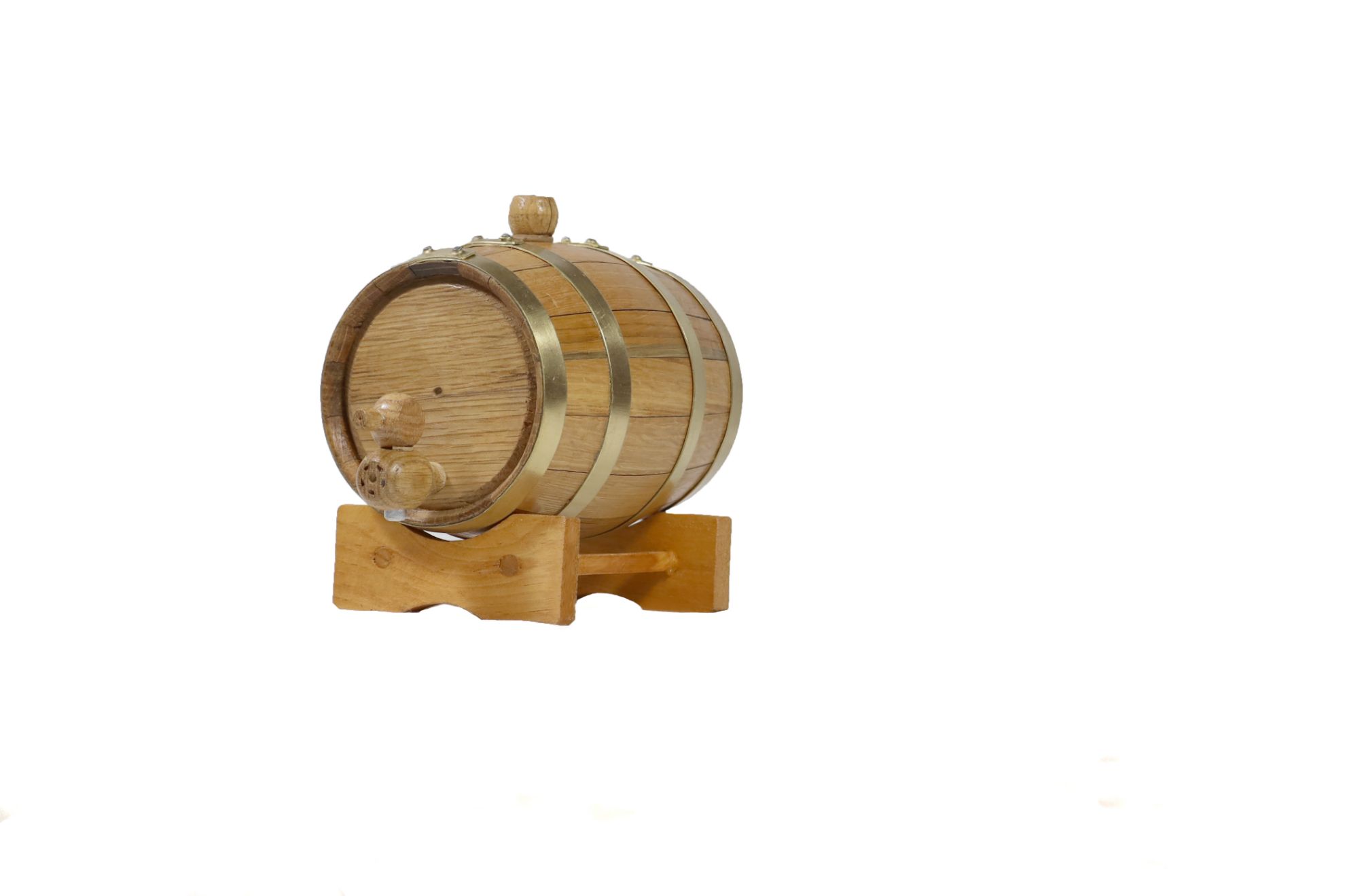 Oak Barrel - 34 oz (1 liter) Brass Hoop