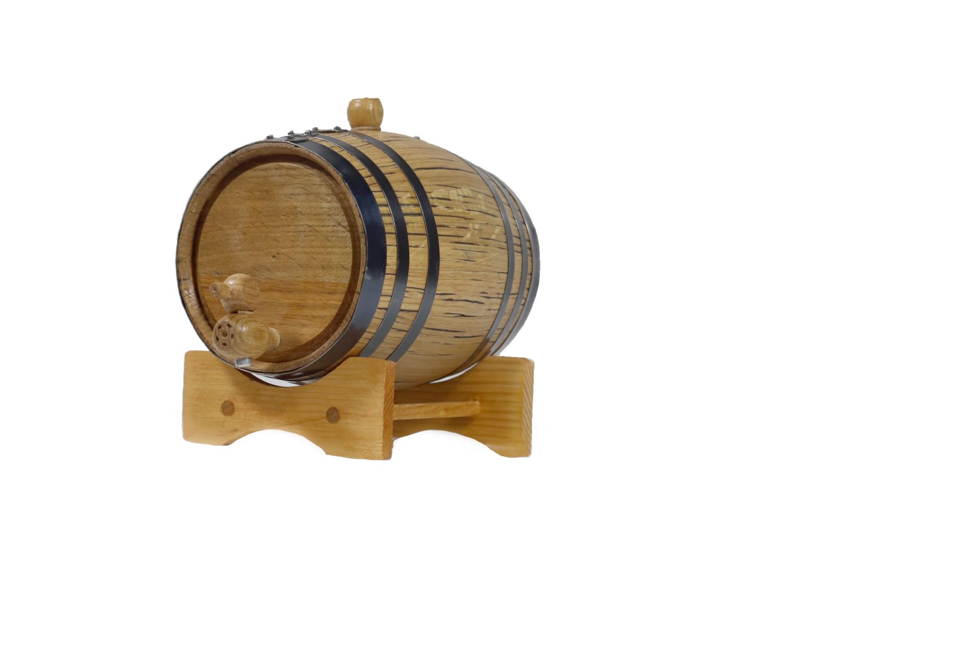 Oak Barrel - 67 oz (2 liter) Black Hoop