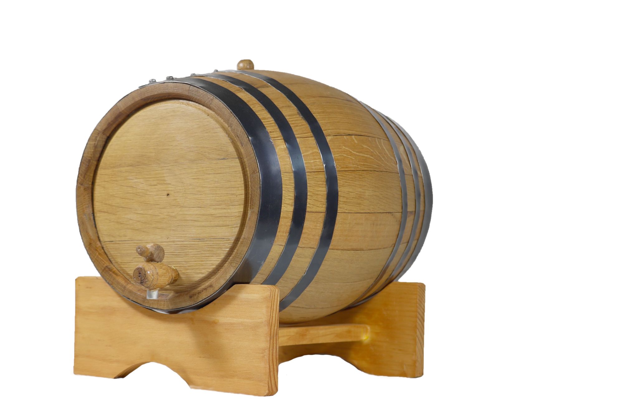 Oak Barrel - 5 gallon (20 liter) Black Hoop